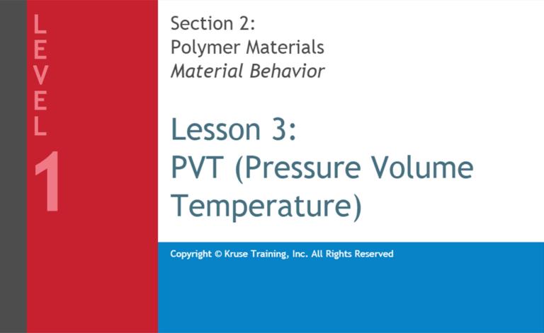 PVT (Pressure-Volume-Temperature): Polymer Materials - Kruse Training