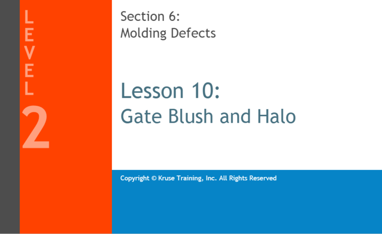 Gate Blush and Halo: Molding Defects - Kruse Training